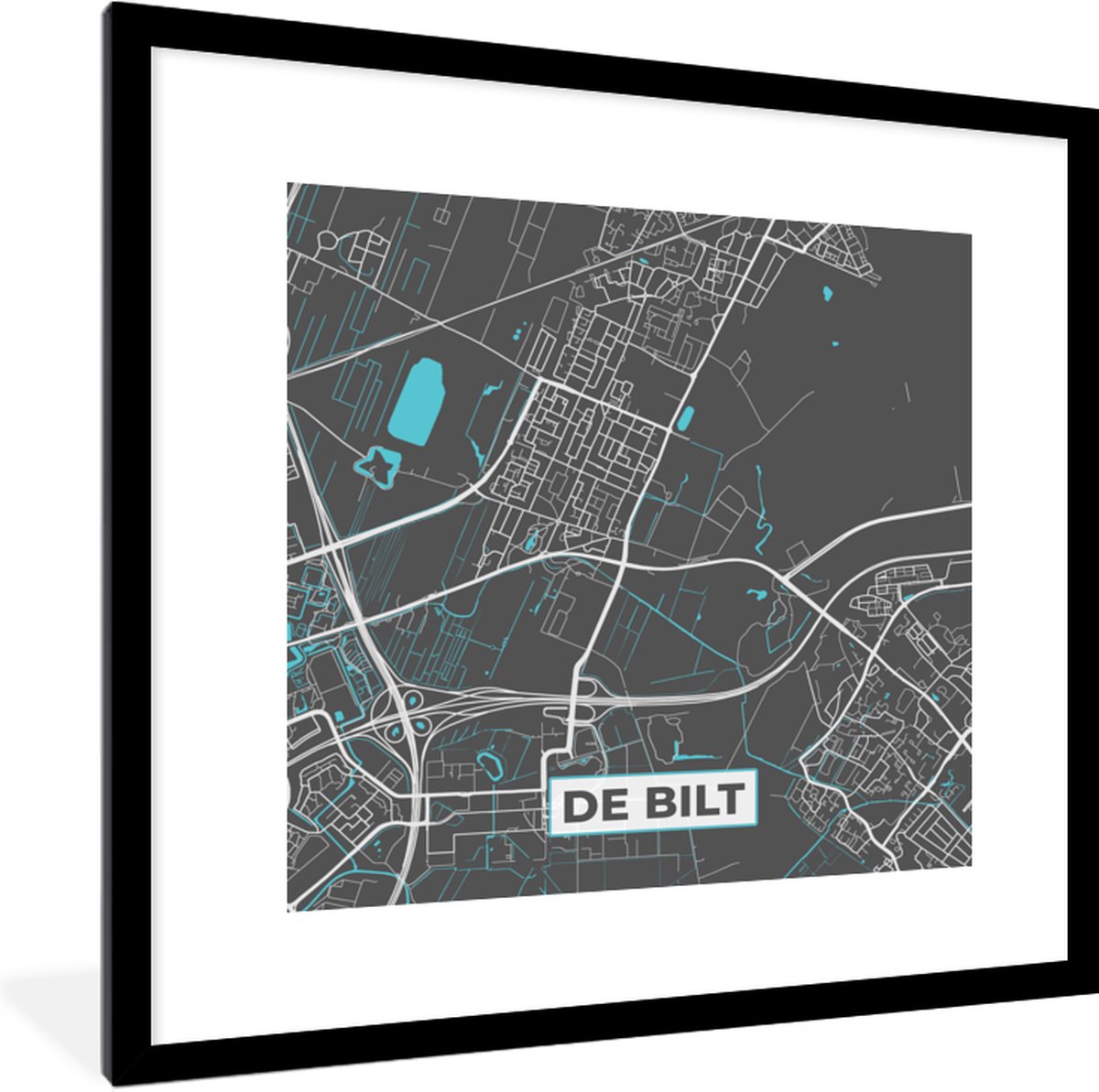Fotolijst incl. Poster - De Bilt - Kaart - Plattegrond - Stadskaart ...