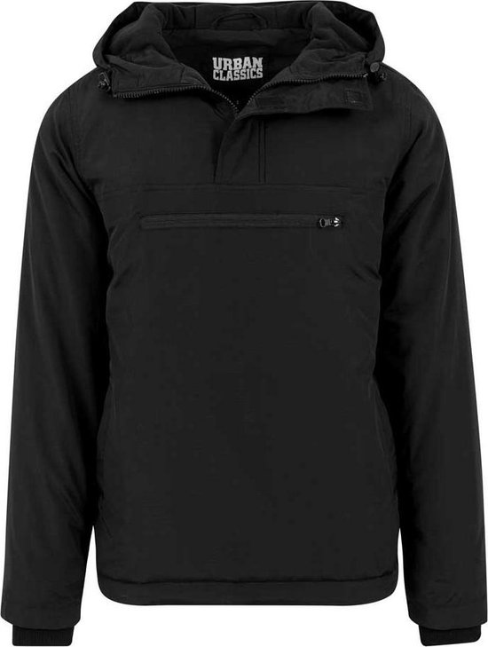 Urban Classics Jas Padded Pull Over Jacket Tb1443 Black Mannen Maat - M ...