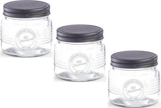 4x Glazen voorraadpotten/bewaarpotten 420 ml Old Fashioned 10 x 9 cm ...