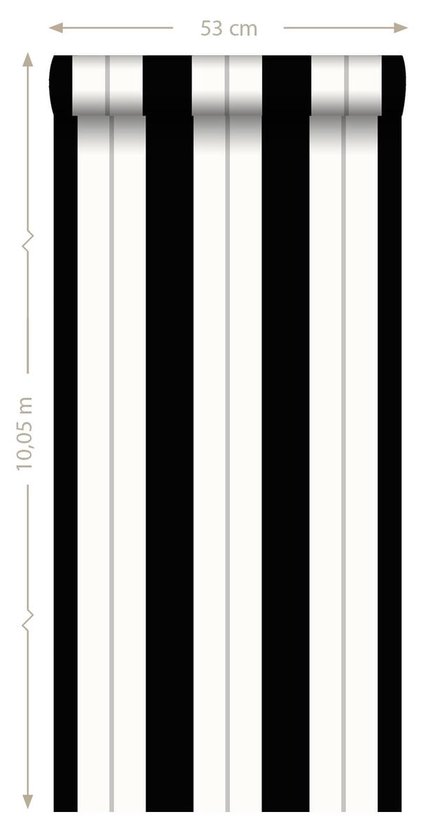 ESTAhome A4 proefstaal van behang strepen zwart en wit - 116507 - 21 x ...
