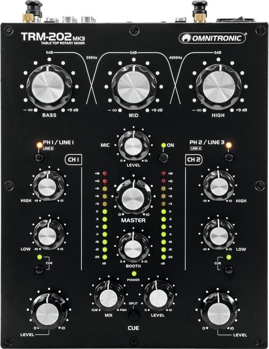 OMNITRONIC Mengpaneel - Audio mixer TRM-202MK3 2-Channel Rotary Mixer | bol
