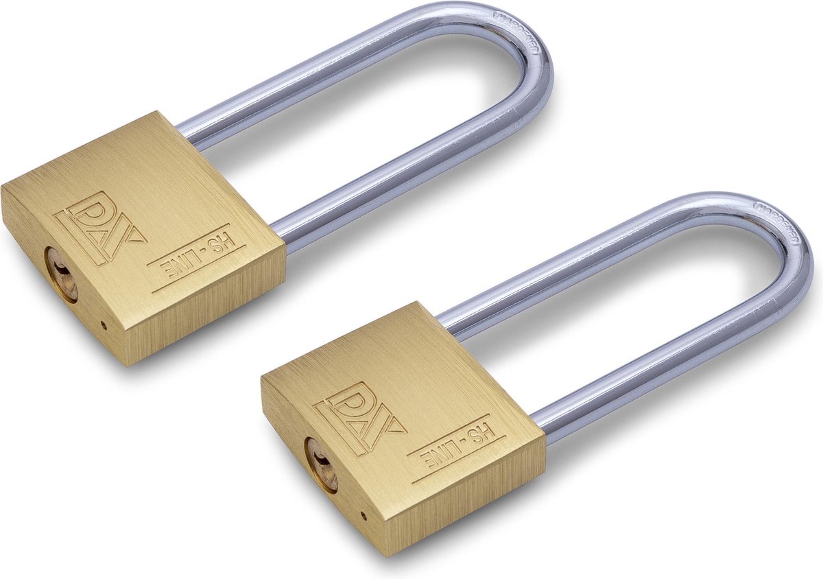 3x Stuks Hangslot Hangsloten Met Hoge Beugel 3 X 5 8 Cm 3x-stuks-hangslot-hangsloten-met-hoge-beugel-3-x-5-8-cm