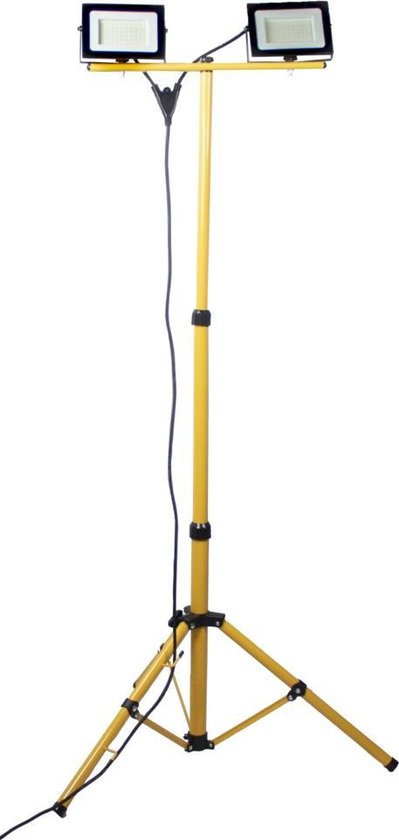 Dubbele LED Bouwlamp op statief | IP65 | 2x30W | 5500K - Daglicht wit | bol