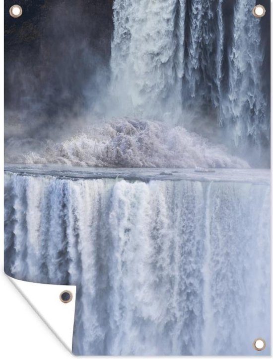 Tuinposter - Tuindoek - Tuinposters buiten - Waterval - Winter - Ijs ...