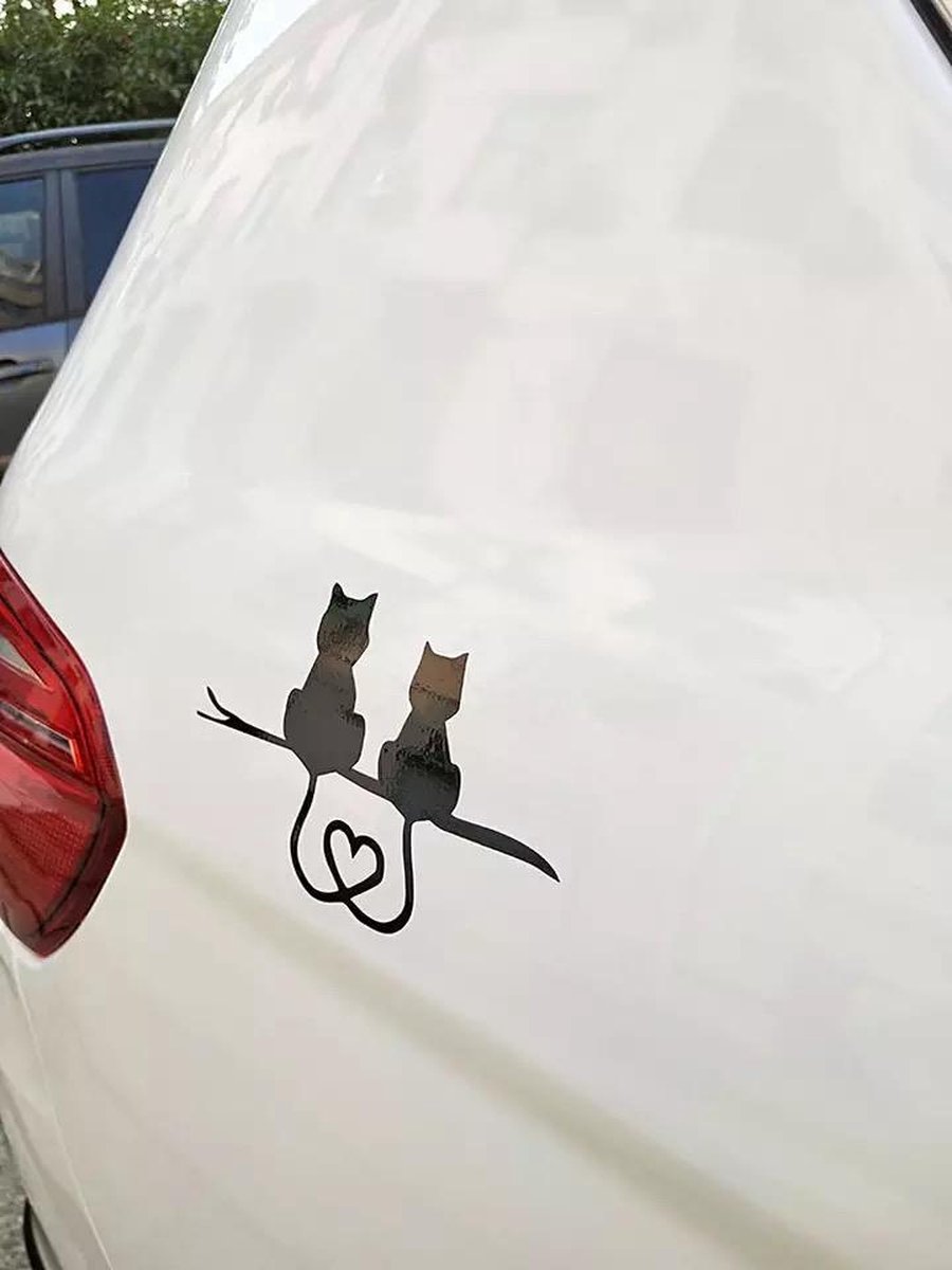 GoedeDoelen.Shop | (Auto) Sticker Kattenliefde Zwart | Katten Sticker ...