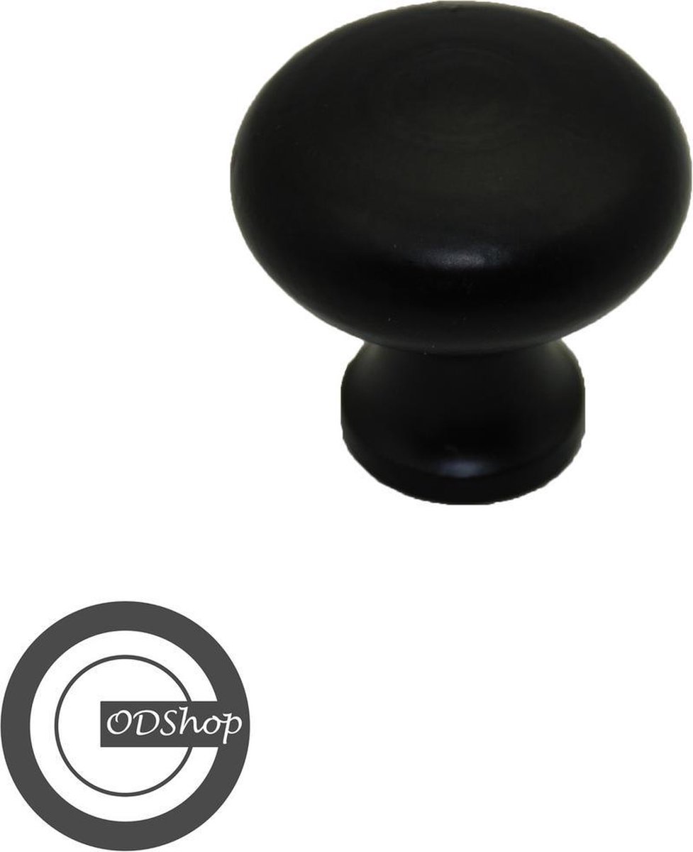 Knop rond 40 mm zwart | bol