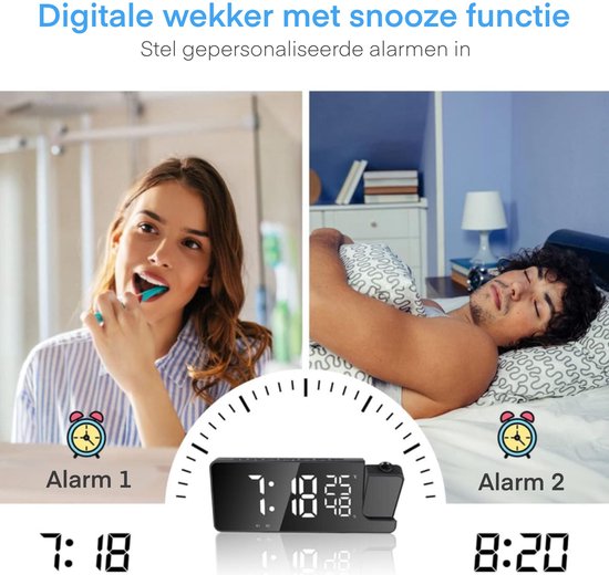 Timezy® - Wekkerradio met Projectie - Digitale Wekker ...