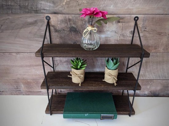 Wandplank MCW-K78, Hangende plank Zwevende plank, 3 planken Metalen ...