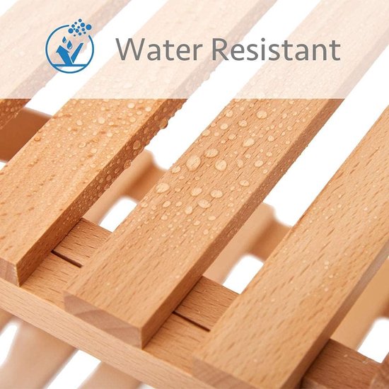 Opvouwbaar badkamerrek, 4 planken, opbergorganizer van hout, smal ...