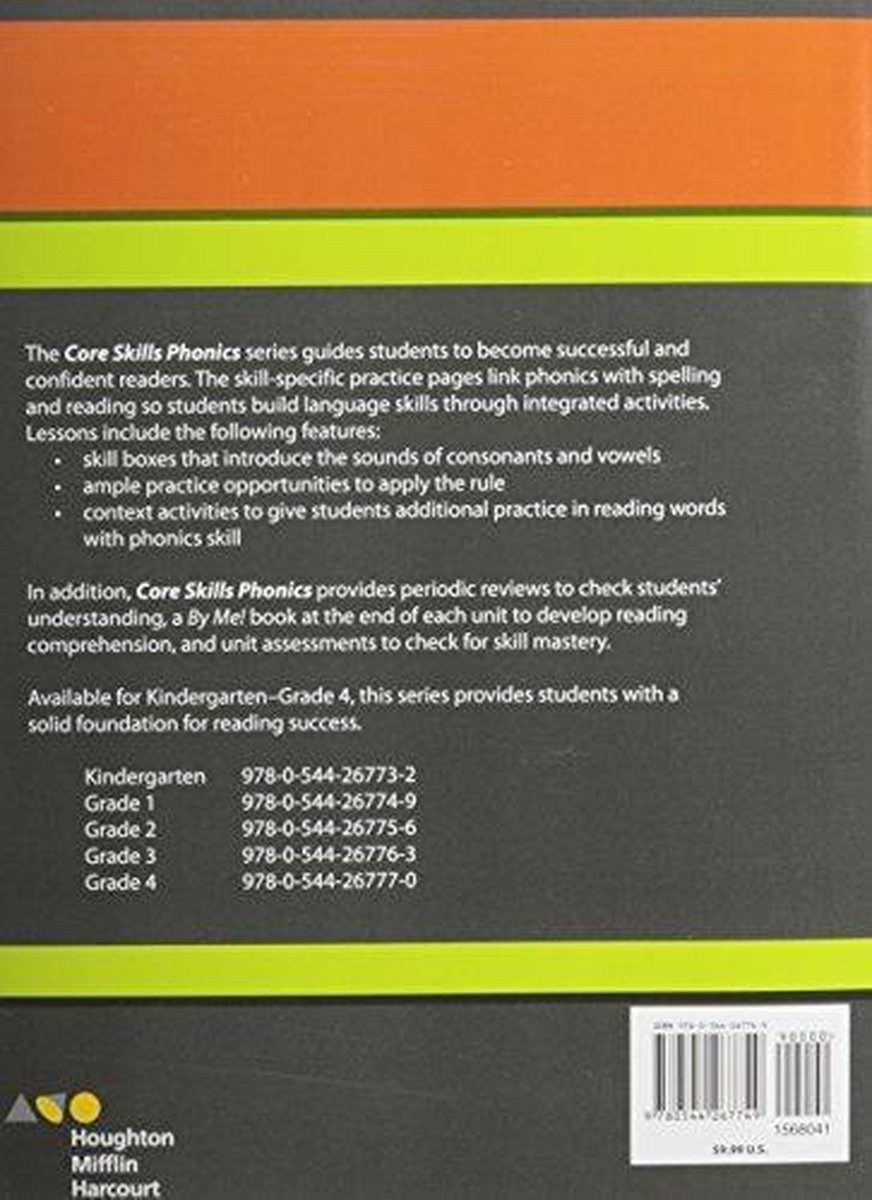 Core Skills Phonics Workbook Grade 1 | 9780544267749 | Houghton Mifflin ...