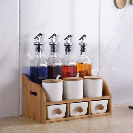 Spice Jars,Spice Jar Set Salt Sugar Seasoning Box Organizer Spice ...