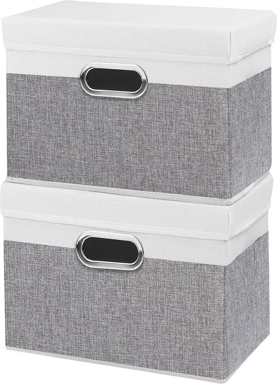 Opbergdozen met Deksel - stijlvolle opbergoplossing - 2 stuks - wit ...