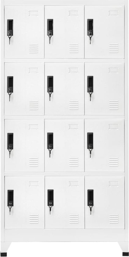 vidaXL Lockerkast 90x45x180 cm staal wit | bol