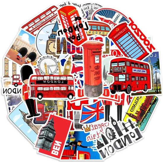 Stickers London Red Bus voor koffers, notitieboeken, laptops en meer ...