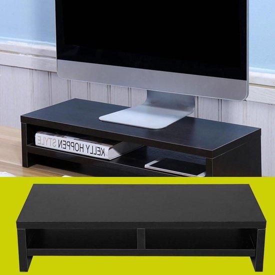 Wood Monitor Riser 2 Tiers - Desktop Monitor Stand Riser with Storage ...