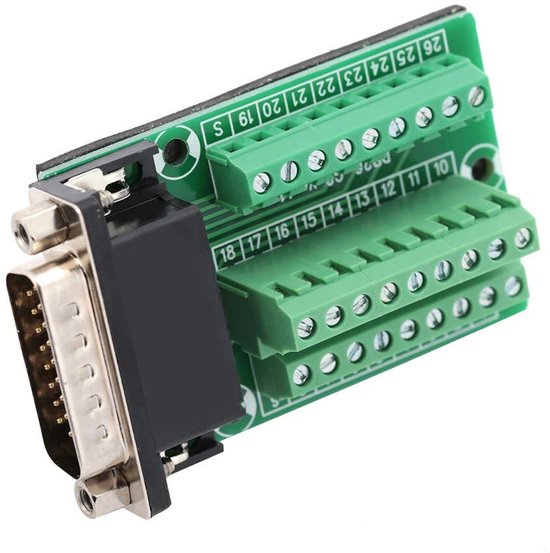 26-pins DB26 D-SUB mannelijk naar PCB-terminalsignaalconnector breakout ...