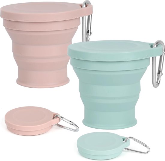 SNQ 2 stuks opvouwbare siliconen bekers- 180 ml- BPA-vrije opvouwbare siliconen... | bol