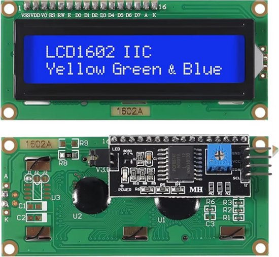 1602 LCD blauw backlight met I2C voorgesoldeerd - geschikt voor Arduino | bol