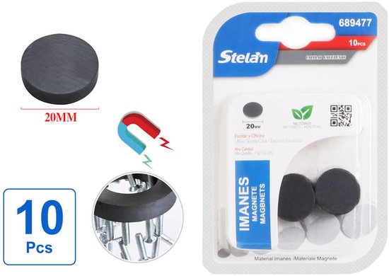 Decopatent - 10 Stuks Super sterke Magneten - Rond - 20x20mm - Zwarte ...