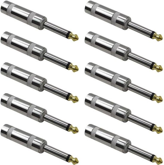 Soldeerverbinders 10 stuks 6,35 mm TS audio-stekker 1/4 inch mono ...