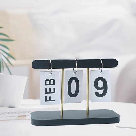 Houten Dagelijkse Flip-kalender - Draagbare Staande Bureau-flipkalender ...