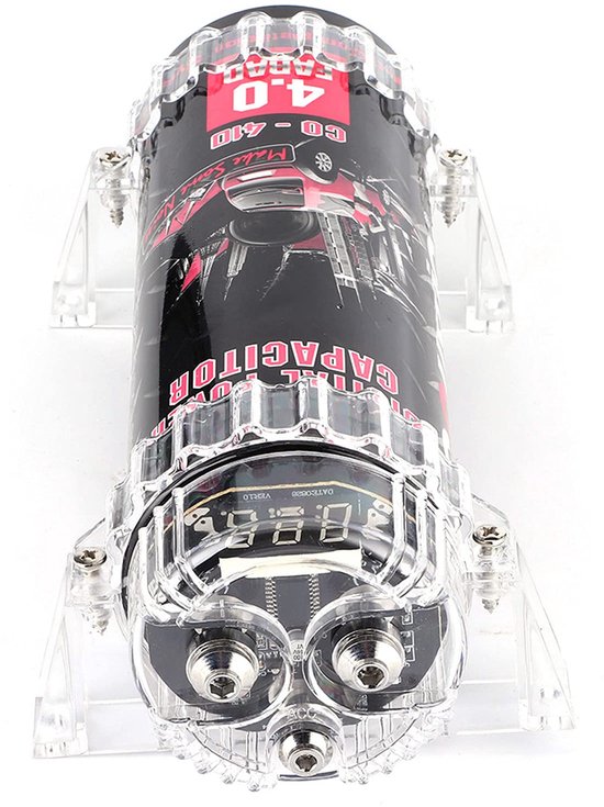 4 Power Capacitor LED-spanningsdisplay Power Cap Auto-audioversterker ...