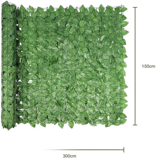 Kunsthaag Op Rol | Beukenblad -Groen - 300cm x 150cm - Balkonscherm ...