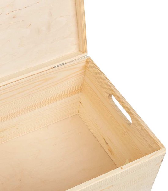 vidaXL Houten kist met deksel en handvatten 19L Houten Kist ...