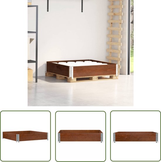 vidaXL Houten Pallet - Pallet Rand - Palletopzetrand 100x100 cm massief ...