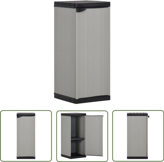 vidaXL Tuinkast 35x40x85 cm Grijs/Zwart Tuinkast - Buitenschrijnwerk ...