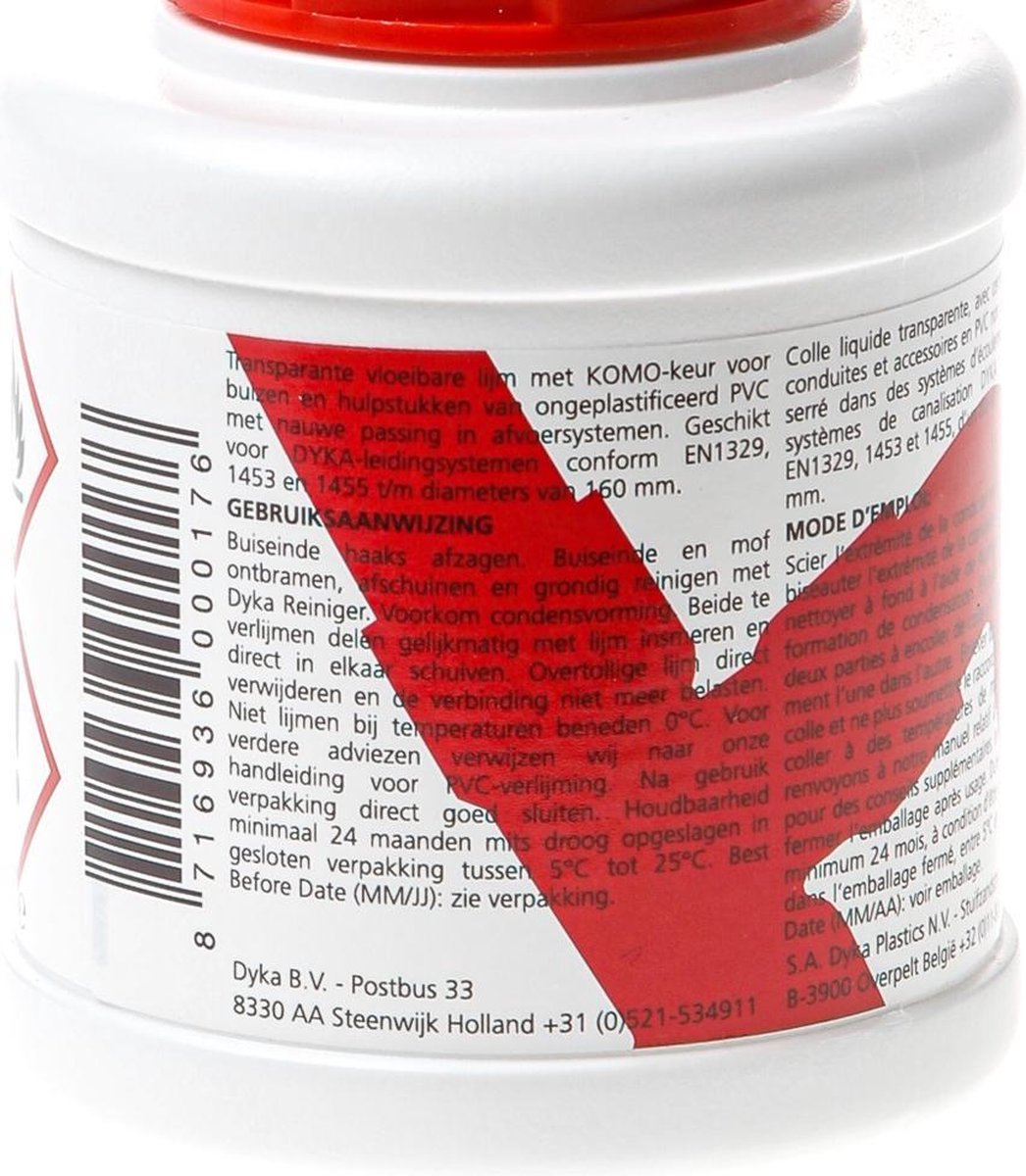 Dyka Hard Pvc lijm 250ml (Prijs per stuk) | bol.com