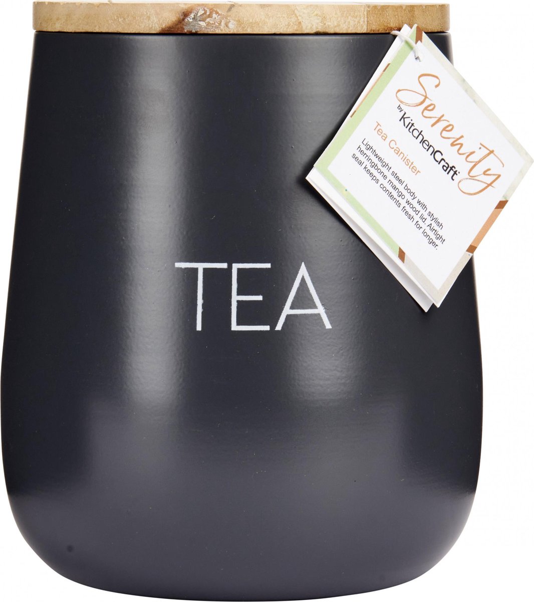 KitchenCraft Serenity theedoos met luchtdicht deksel - ijzer/mango hout ...