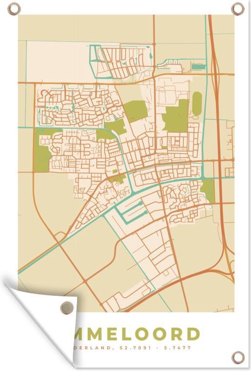 Tuinposter - Tuindoek - Tuinposters buiten - Plattegrond - Emmeloord ...