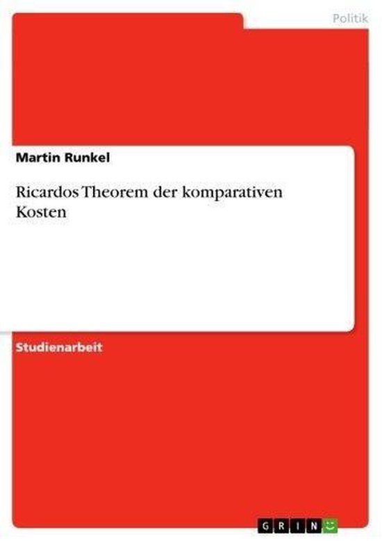 Ricardos Theorem der komparativen Kosten (ebook), Martin Runkel ...