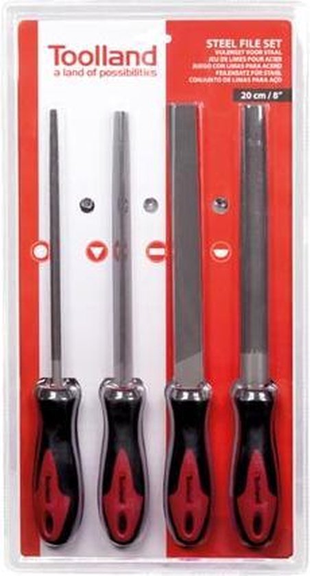 Toolland VIJLENSET VOOR STAAL - 20 cm - 4 st. | bol