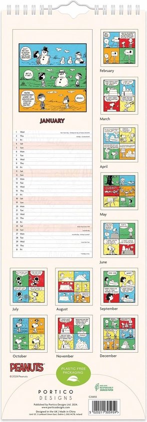 Snoopy Slim Kalender 2025 | bol