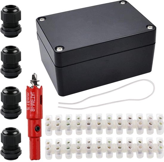 Aftakdoos IP65 waterdicht voor buiten zwart inbouwdoos - waterdicht ...