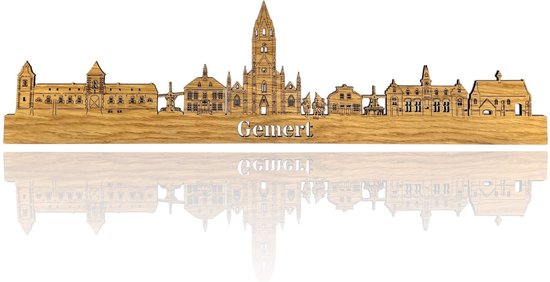 Skyline van Gemert - Eikenhout - 60cm - Wanddecoratie van hout | bol