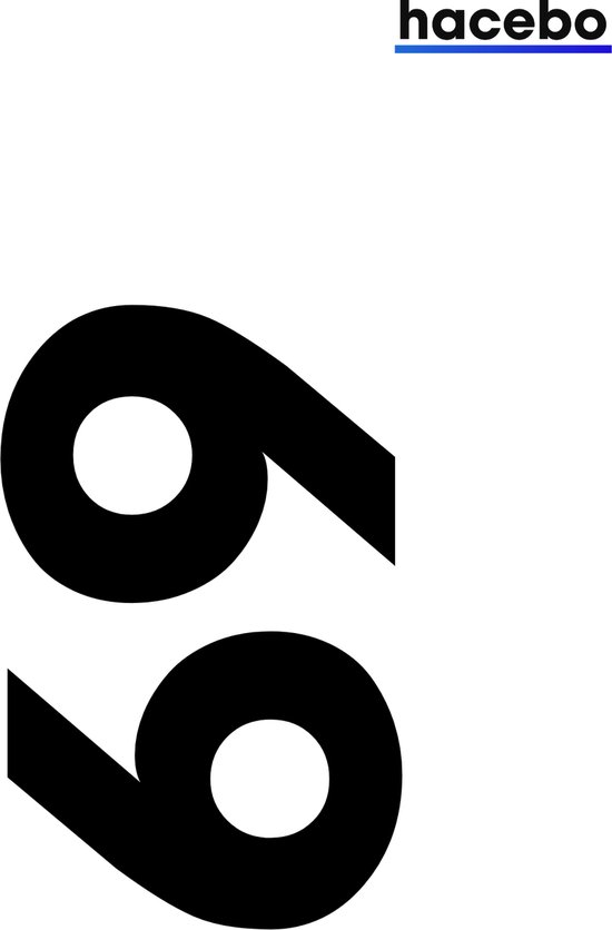 Cijfer Sticker - Zwart - 9CM - Container sticker - 1 Stuks - 69 | bol