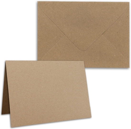 50 extra large kraft paper folding invitation cards with envelopes | bol