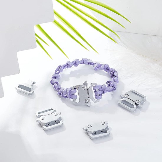 4 Pack Paracord Armband Clip Survival - Matte Platina Legering Side ...