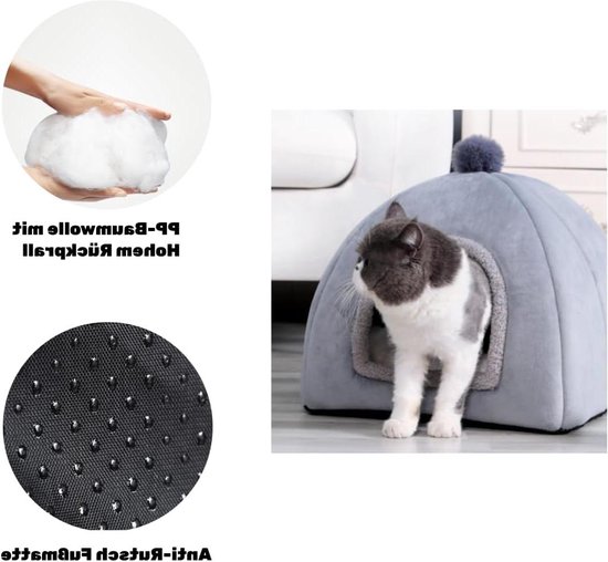 Opvouwbare kattenmand - Zacht en warm kattenhuis - Afneembaar wasbaar ...