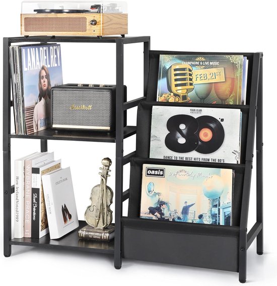 JGS® - Stijlvolle Vinyl Plattenspieler Stand met Multifunctionele ...