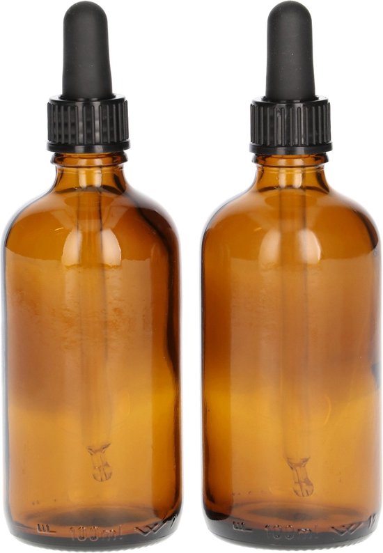 4x 100 ml bruine glazen druppelfles met pipet | bol