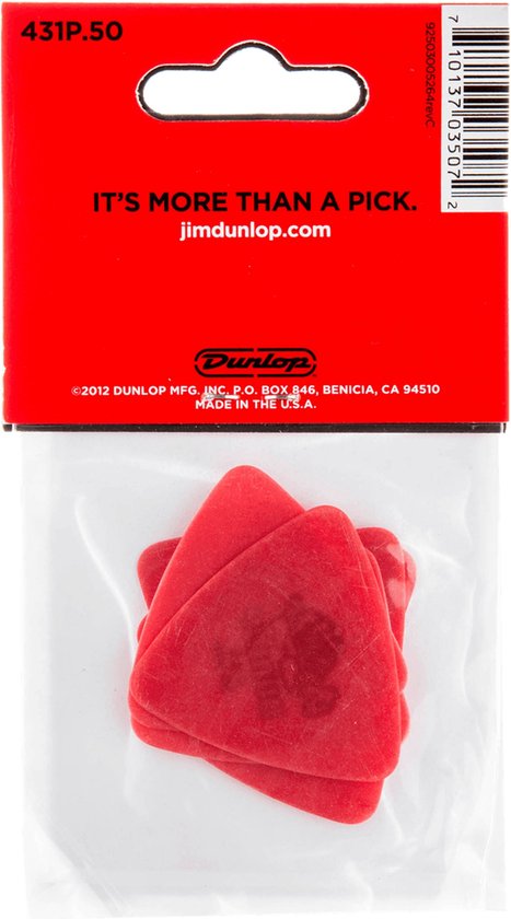Dunlop 431P50 Tortex Triangle Plectrum 0.50mm 6-Pack - Plectra, zakje ...