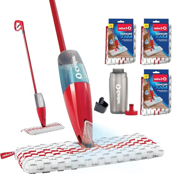 Spray Mop PMM ProMist MAX - Rood - 3 Extra Vullingen | bol