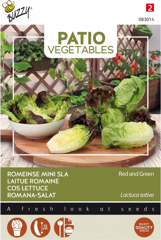 Buzzy® Patio Vegetables, Romeinse Mini-sla (gemengd) | bol