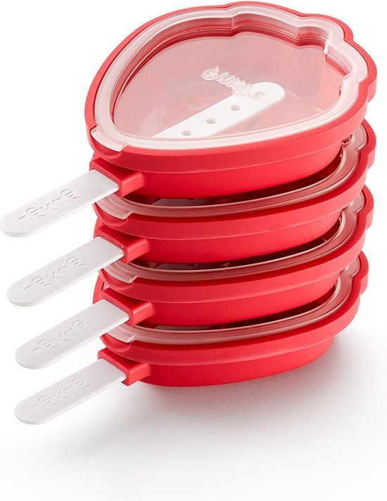 IJslolly Vorm Aardbei Siliconen Rood - Grote Vorm - 15.4 x 9.4 x 3.3 cm ...