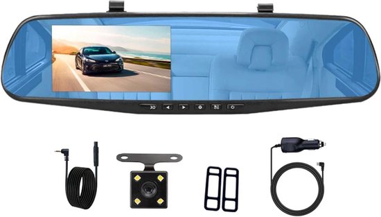 Autospiegel dashcam met achteruitrijcamera en nachtzicht - Full HD loop ...