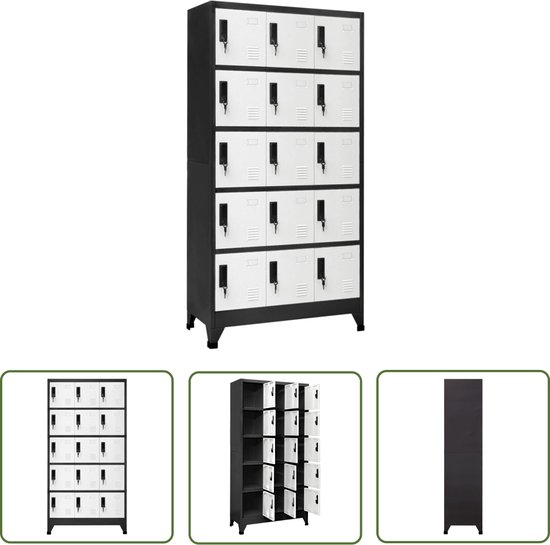 vidaXL Opbergkast - Lockerkast - Lockerkast 90x40x180 cm staal ...